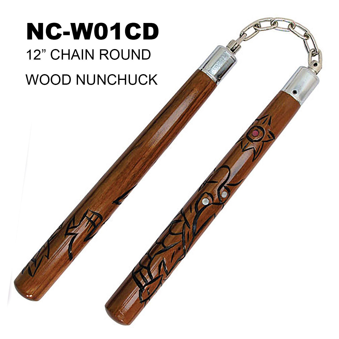 NC-W01CD 12″ CHAIN CONNECTED WOODEN NUNCHUCK – DMA-INC