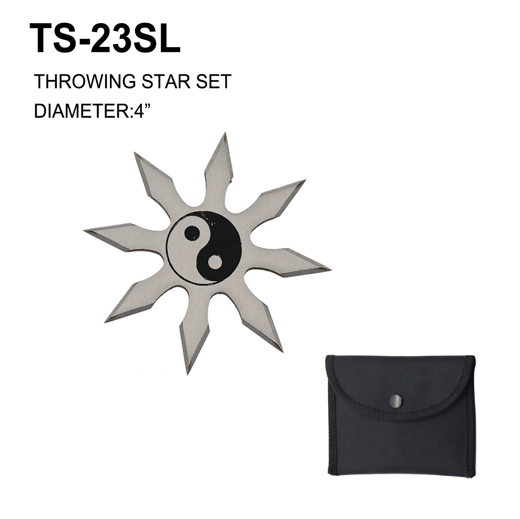 TS-23SL 4″ 8 POINT THROWING STAR YING YANG – DMA-INC